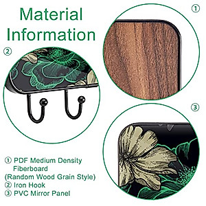 Adhesive Hooks Towel Hooks, Wall Hooks Stick on Bathroom/Kitchen/Bedroom Roses Dragonflies