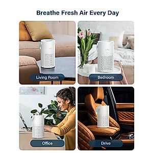 THE THREE MUSKETEERS III M Mini Portable Air Purifier,White HEPA Air Purifier for Home with USB Cable for Home Bedroom Office Pet Room Air Cleaner for Car with Silence and Homemade Aromatherapy