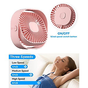 RJVW Small USB Desk Fan,3 Speeds Portable Table Fan, 4 inch Personal Mini Fan,Small Cooling Fan by USB Plug In, 360°Rotatable Desktop Fan for Home Office Bedroom Dorm Indoor Outdoor Summer Gift