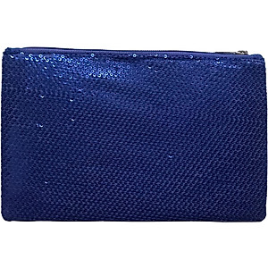 KVR Women Sparkly Glitter Clutch Hobo Evening Party Club Bridal Elegant Handbag (10 inch x 6.5 inch, Sequin- Blue)