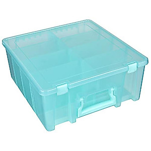ArtBin Super Satchel Compartment Box - Stackable Durable Art Storage with 8 Removable Compartments, Smart Closure, and Portable Design for Craft Supplies, Threads, Ribbons, Paint Tubes