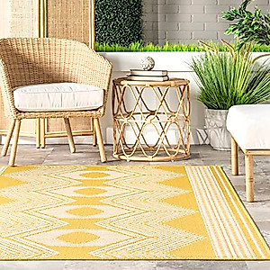nuLOOM Ranya Tribal Indoor/Outdoor Area Rug, 8' x 10', Yellow