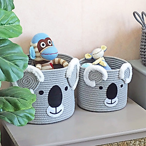 Koala Storage Basket by T&T Homewares - Small Size, Ideal for Baby Diapers, Laundry, Nursery & Kids Room - Versatile Organizer for Woodland Decor, Pet Toys
