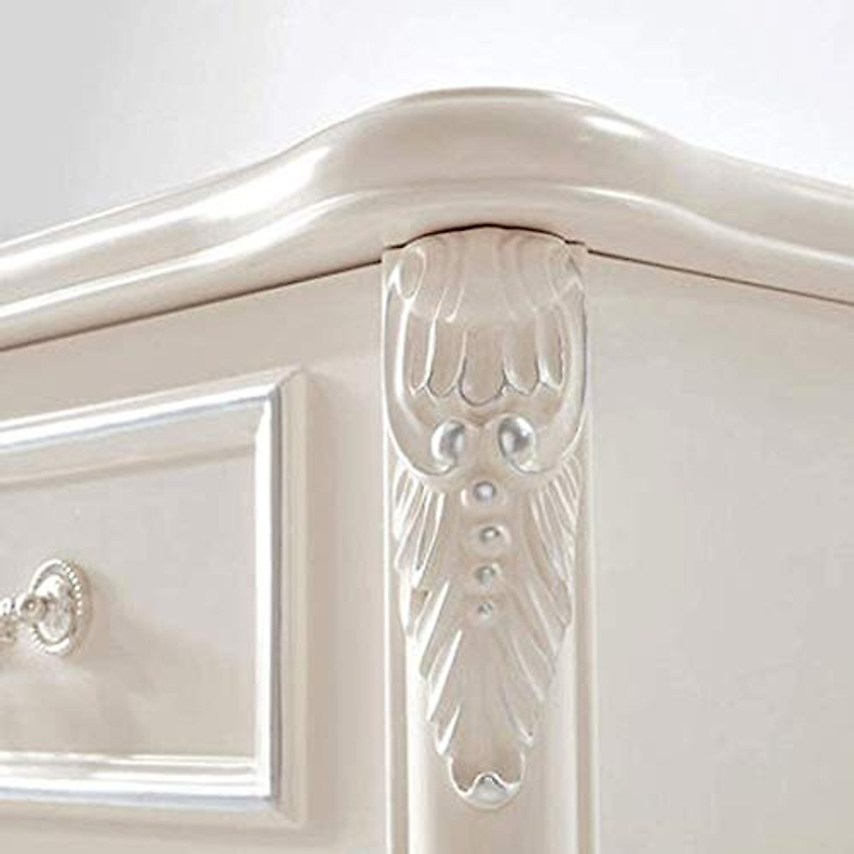 AYKDAS Bedside Table Bedroom Bedside Table, Bedside Table Bedside Table Furniture European White Simple Bedroom Storage Cabinet Living Room Furniture 2 Drawer Side Cabinet