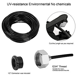 GMAULEE Misting Cooling System, DIY 33 FT(10M) Misting Line +10 Brass Mist Nozzles+ a Brass Connector(3/4'') Outdoor Mister System for Patio Waterpark Garden Trampoline Greenhouse