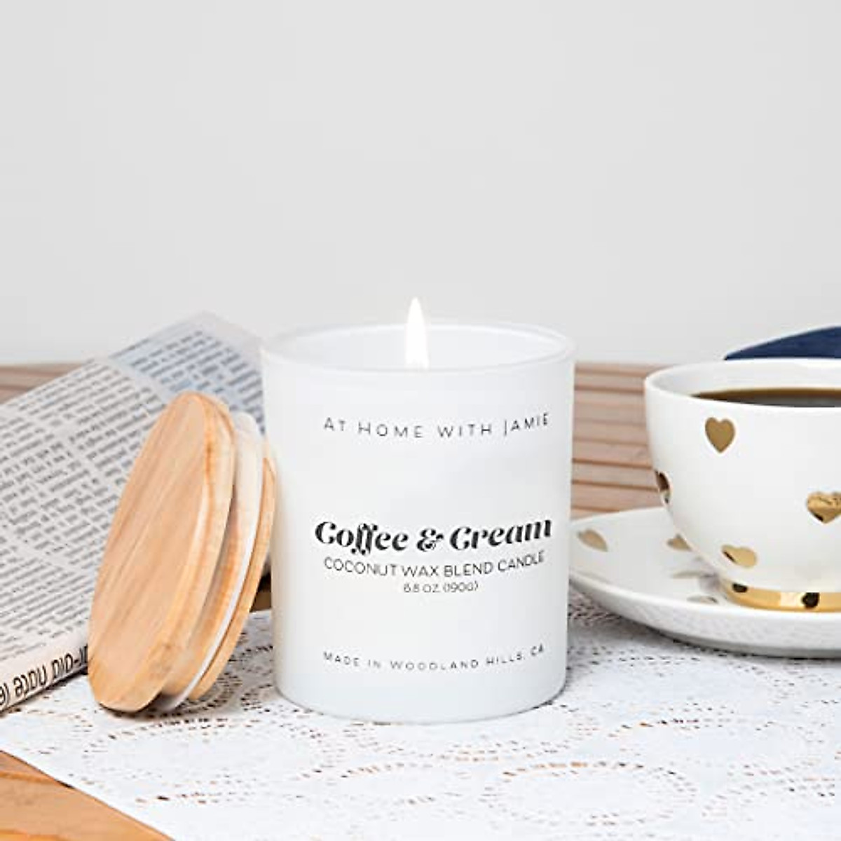 Coffee Scented Candle | Coffee & Cream Candle | Highly Scented & Long Lasting Coconut Wax Luxury Candle | Medium