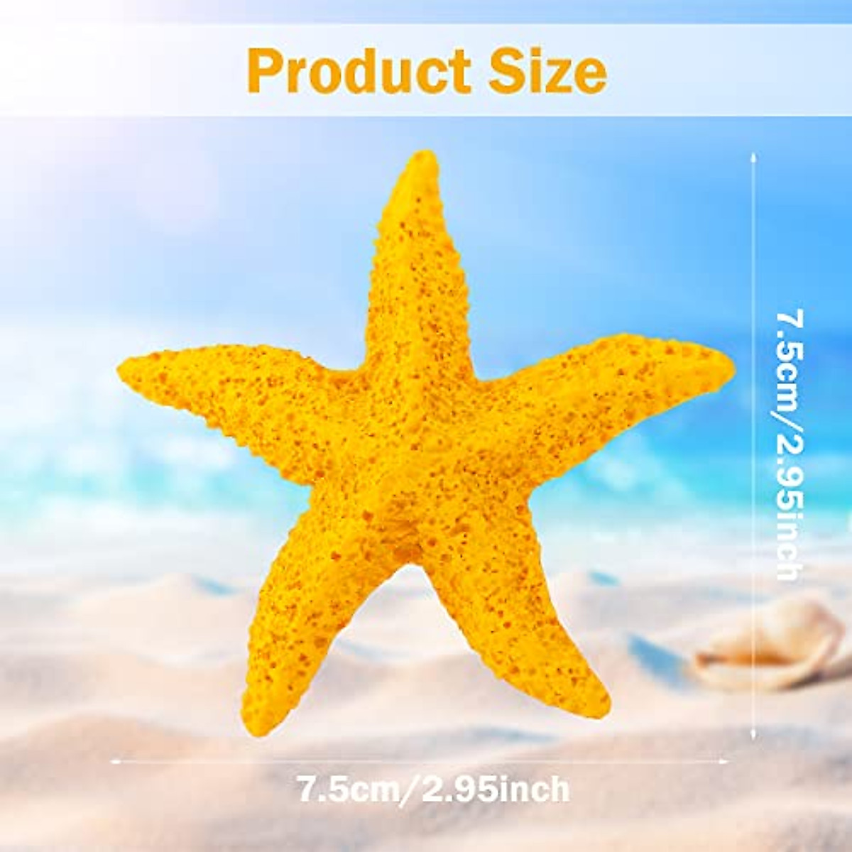 Cobee® Realistic Starfish Aquarium Ornament, 4 Pieces Resin Starfish Fish Tank Decoration Tropical Sea Animal Aquarium Decor Simulation Starfish Figurines Fish Tank Accessories