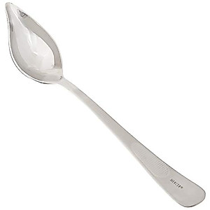 Mercer Culinary 18-8 Stainless Steel Petite Saucier Spoon with Spout, .4 oz, Silver