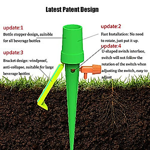 Update Automatic Plant Watering Devices, Universal Self Watering Spikes with Slow Release Control Valve Switch System Suitable for All Bottles, Vacation Drip Irrigation Watering Gardens& Lawn (12PCS)