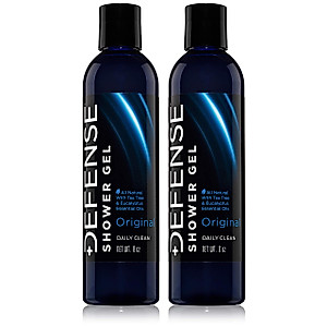 Defense Soap Organic Tea Tree Body Wash | All Natural Shower Gel with Tea Tree Oil, Eucalyptus Oil, and Aloe Vera. Wrestling Inspired, For All Mens & Womens Skin Types. 8 oz (Pack of 2)