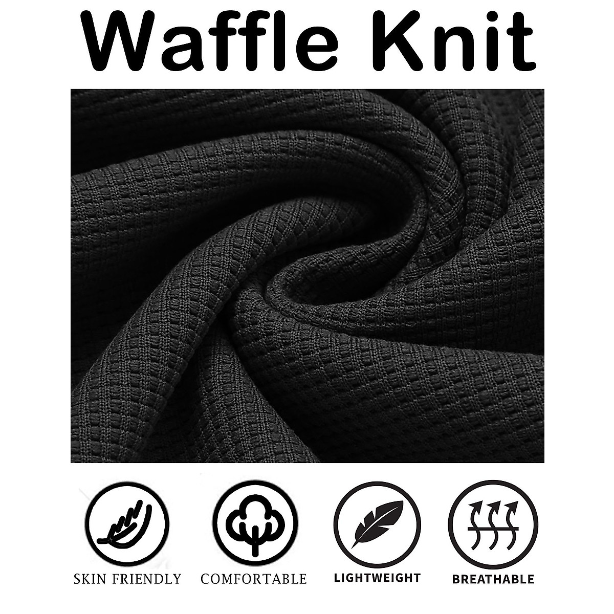 COOFANDY Mens Hooded Sweatshirt Long Sleeve Solid Knitted Hoodie Pullover Sweater Black