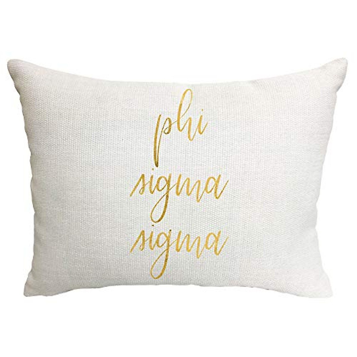Sorority Shop Phi Sigma Sigma Pillow – Gold Script Design, 12" x 16" Lumbar Pillow Sorority