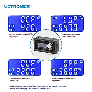 UCTRONICS DC 9V 12V 24V 4A Variable Power Supply 5-30V to 0.6-30V Adjustable Buck Boost Converter, Portable Bench Constant Voltage Current Stabilized Regulator Module