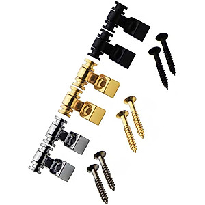 Electric Guitar Roller String Tree Retainer for Fender Strat Stratocaster Tele Telecaster String Guides with Screws Replacement,1 Pair Chrome