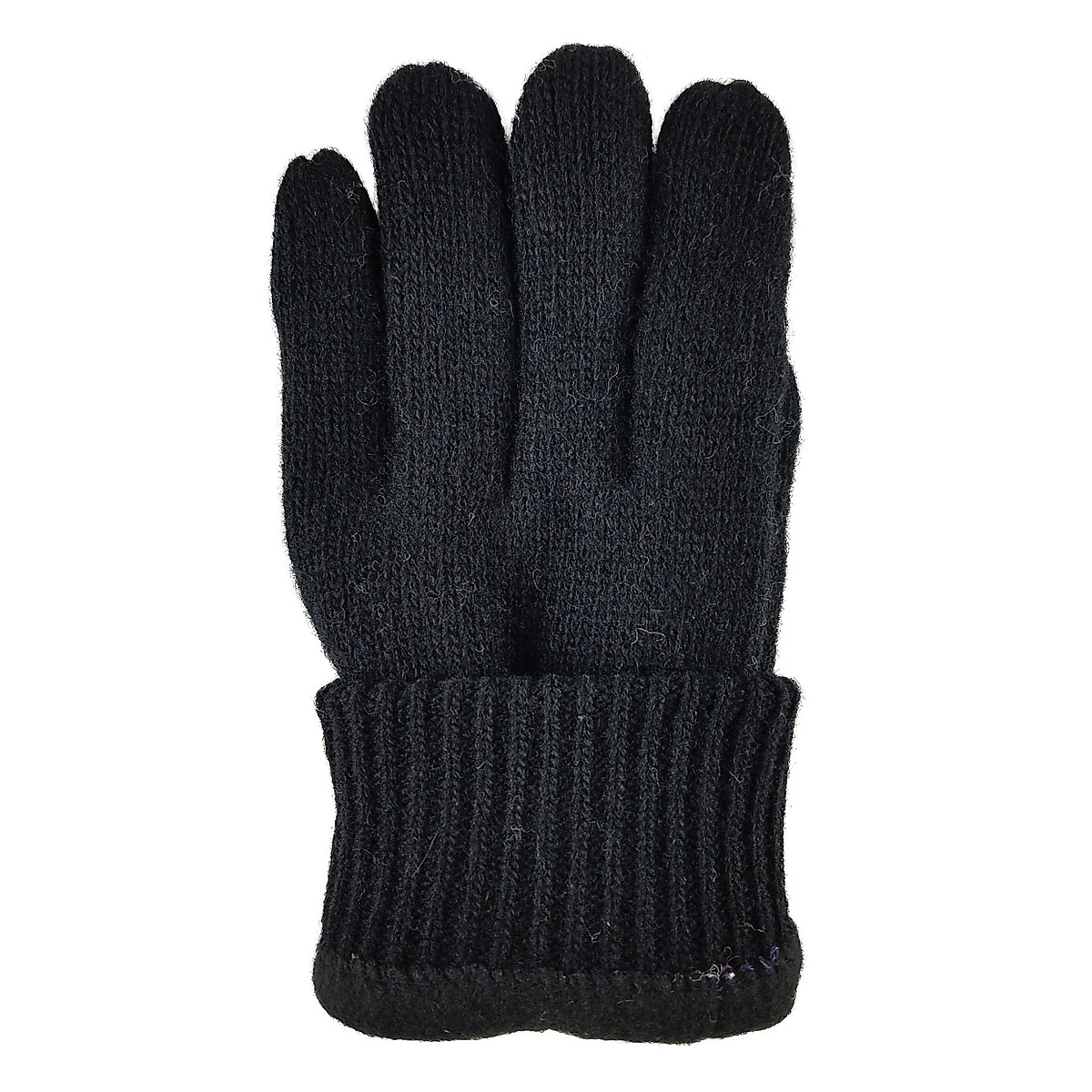 BRUCERIVER Men Pure Wool Knitted Gloves with Thinsulate Lining Size L/XL (Black)