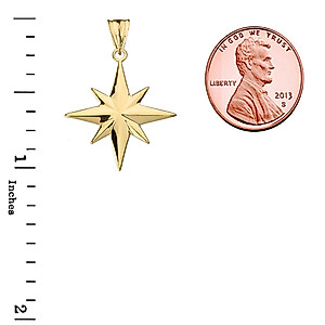 Enchanting North Star Charm Pendant in 14k Yellow Gold