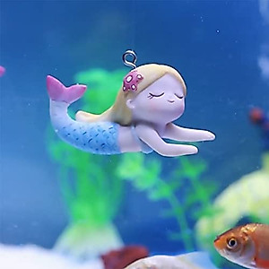 Floating Fish Tank Decor, Resin Mermaid Aquarium Decorations for Aquatic Pets Cartoon Aquarium Ornaments Fish Tank Accessories
