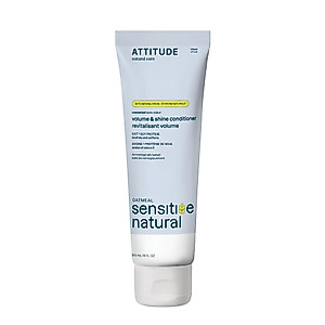 ATTITUDE Hair Conditioner for Sensitive Dry Scalp, Soothing Oat, Naturally Derived Ingredients, Dermatologically Tested, Vegan Detangler, Extra Gentle, Unscented, 8 Fl Oz