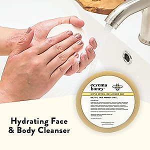 ECZEMA HONEY Gentle Oatmeal and Lavender Soap - Natural Eczema Body Wash - Daily Gentle Soap for Dry, Itchy, Sensitive, & Irritable Skin (3.3 Oz)