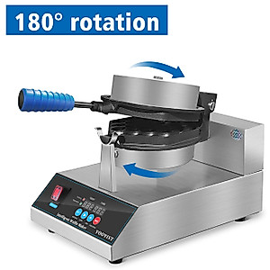 YOOYIST LED Egg Bubble Waffle Iron Machine Rotating Belgian Waffle Maker Commercial Grade Professional Intelligent Heavy Duty Non Stick Digital For Hotel Restaurant