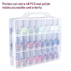 Kissbuty Universal Nail Polish Holder Organizer for 48 Bottles Adjustable Dividers Space Saver