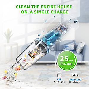 WLVLC Handheld Vacuum Cordless Rechargeable 9000PA Portable Handheld Vacuum Cleaner for Car Vacuum Cordless Rechargeable Powerful Cyclonic Suction Car Vacuum Cleaner Pet Pair Home 小卖清货，大卖请放过