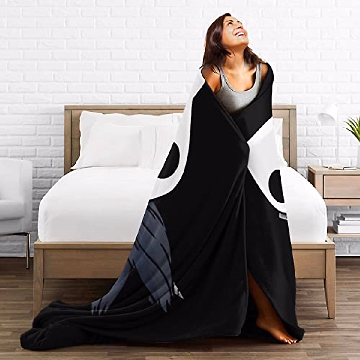 Hollow Anime Knight Blanket Soft and Warm Throw Blanket Lightweight Flannel Fleece Blankets for Home Bed Sofa 60"x50"