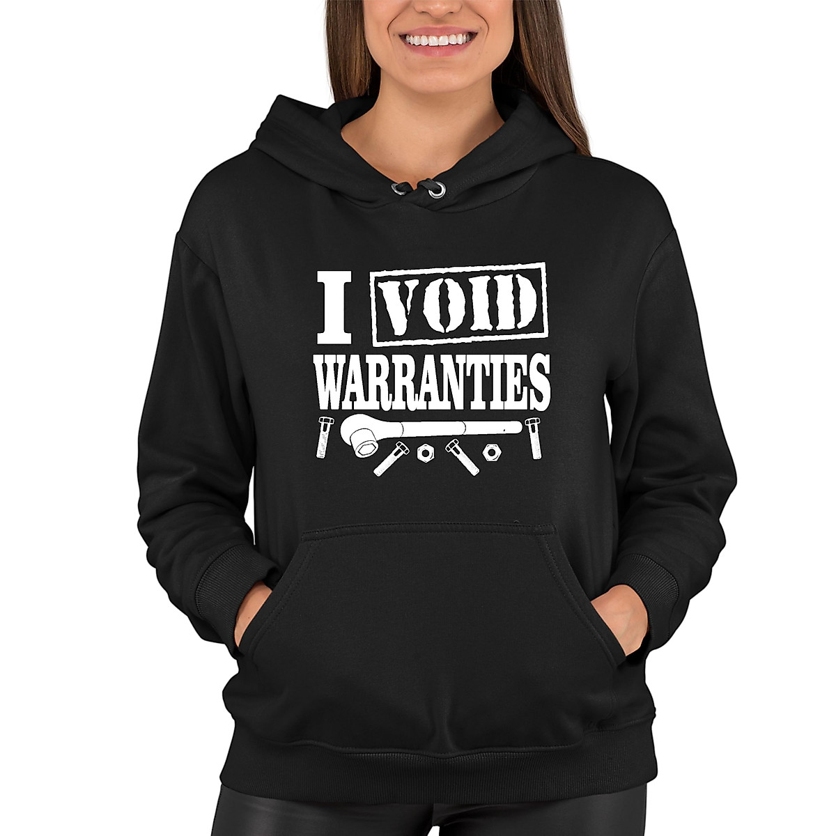 Go All Out X-Large Black Mens I Void Warranties Funny Mechanic Sweatshirt Hoodie