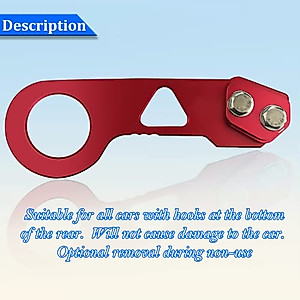 Mejiao Rear Tow Towing Hook for Universal Car,Aluminum Auto Trailer Hook-Red