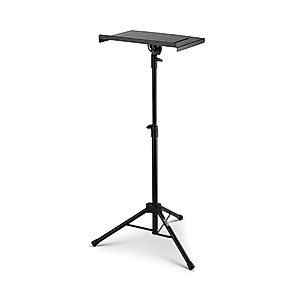 On-Stage LPT7000 Deluxe Laptop Stand (Portable, Folding Workstation for Laptops, Tablets, Phones, Mobile Devices, and Controllers, Adjustable Height and Tilt, Nonslip Platform and Feet, Metal, Black)
