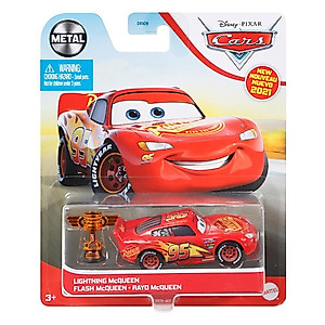 Disney Cars Toys Lightning McQueen with Piston Cup, Miniature, Collectible Racecar Automobile Toys Based on Cars Movies, for Kids Age 3 and Older