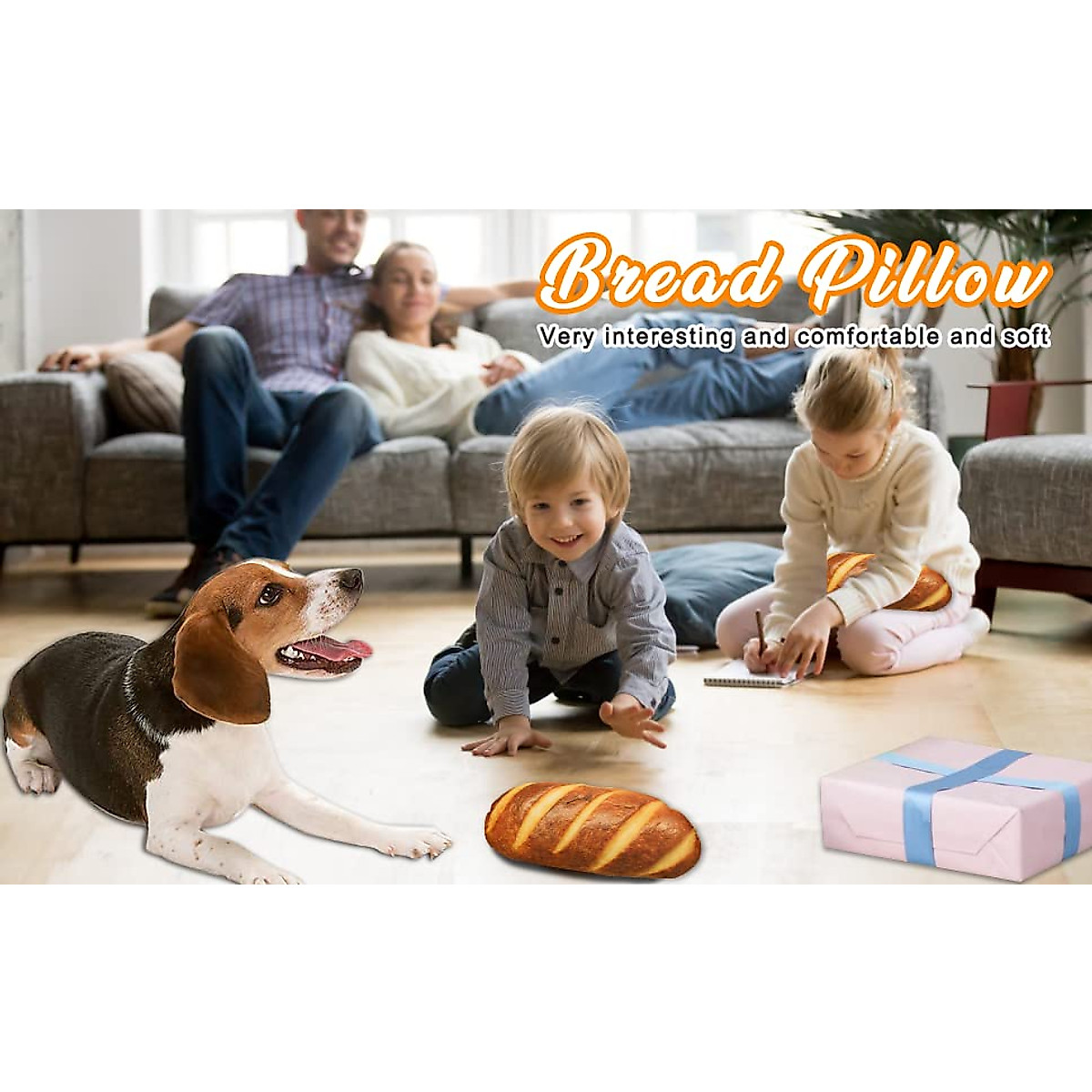 CHELEI2019 11.8" Bread Plush,Funny 3D Stuffed Bread Shape Pillow Soft Food Toy Gift for Kids