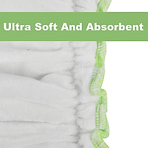 Hiamo Extra Absorbent Fitted Cloth Diapers - Overnight Cloth Diapers for Heavy Wetters - Bamboo and Cotton Blend - One Size with Adjustable Snap Buttons - Set of Two Diapers