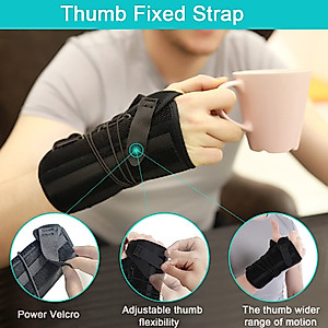 TANDCF bestlife Unisex Universal Wrist Lacer Wrist Brace for Carpal Tunnel Syndrome & De Quervain’s Syndrome,Adjustable Night Wrist Support Brace with Splints Right Hand For Women & Men,Great for Wrist Pain,Sprain,Sports Injuries,Joint Instability,Arthrit