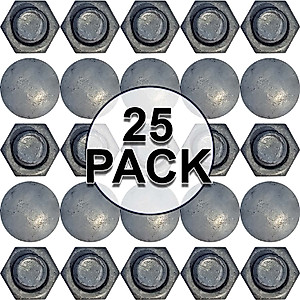 Carriage Bolts 5/16-18 x 2": w/Nuts Galvanized Carriage Bolt ~ Coarse Thread (2 inches Long) (25 Pieces) - Chain Link Fence Carriage Bolt w/Nuts