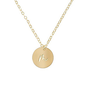 Zen & Zuri Personalized Monogram Initial Disc Gold Filled Necklace, Gift for Her, Mother's Day, Valentine's Day, Anniversary, Bridesmaid Proposal Box