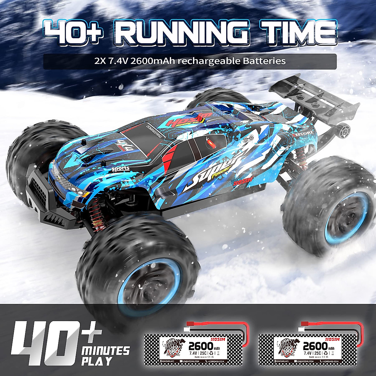 Hosim Brushless RC Cars, 1:10 68+ KMH High Speed Remote Control Car 1:14 4X4 Fast RC Cars for Adults Waterproof Toy Crawler Electric Vehicle Car Gift