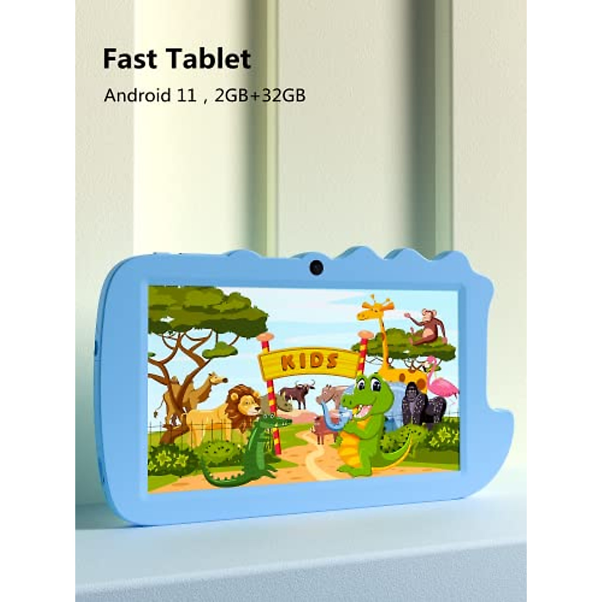 COOPERS 7 inch Kids Tablet Android 11 Tablet for Kids, 2GB RAM + 32GB ROM Toddler Tablet PC for Children, IPS Touch Screen, Dual Camera, Dual Speaker, WiFi Computer Tablet, Light Blue