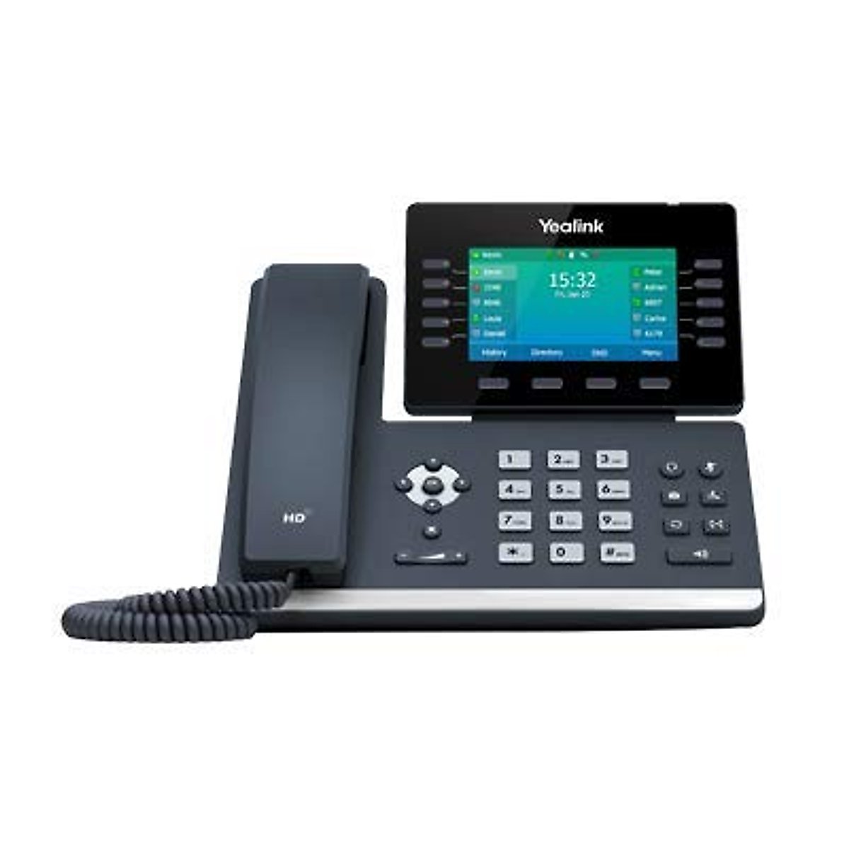 Yealink SIP-T54W IP Phone, 16 VoIP Accounts. 4.3-Inch Color Display. Adjustable Screen With Built-in USB 2.0, 802.11ac Wi-Fi, Dual-Port Gigabit Ethernet, 802.3af PoE, Power Adapter Not Included