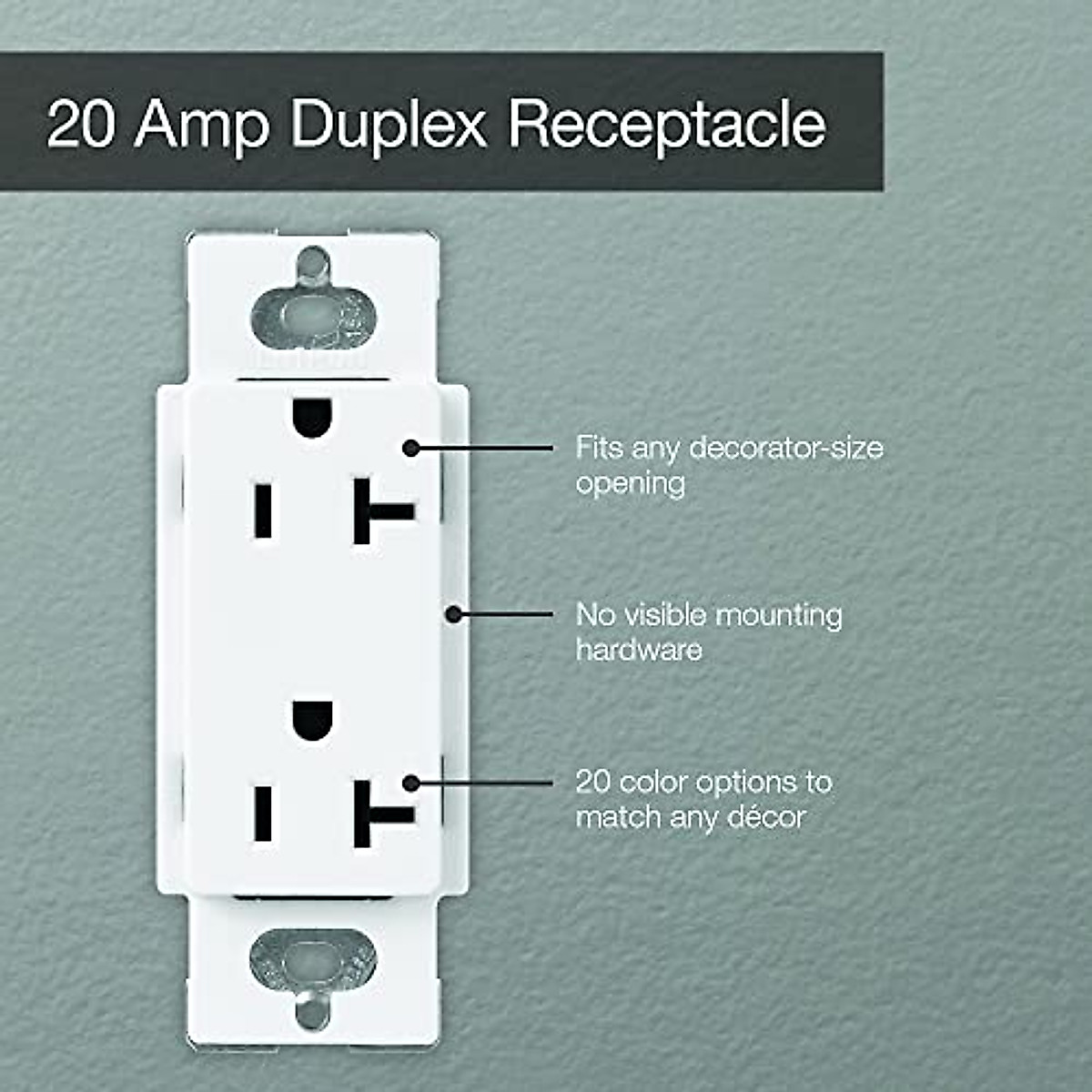 Lutron SCR-20-SW Satin Colors 20-Amp Receptacle, Snow