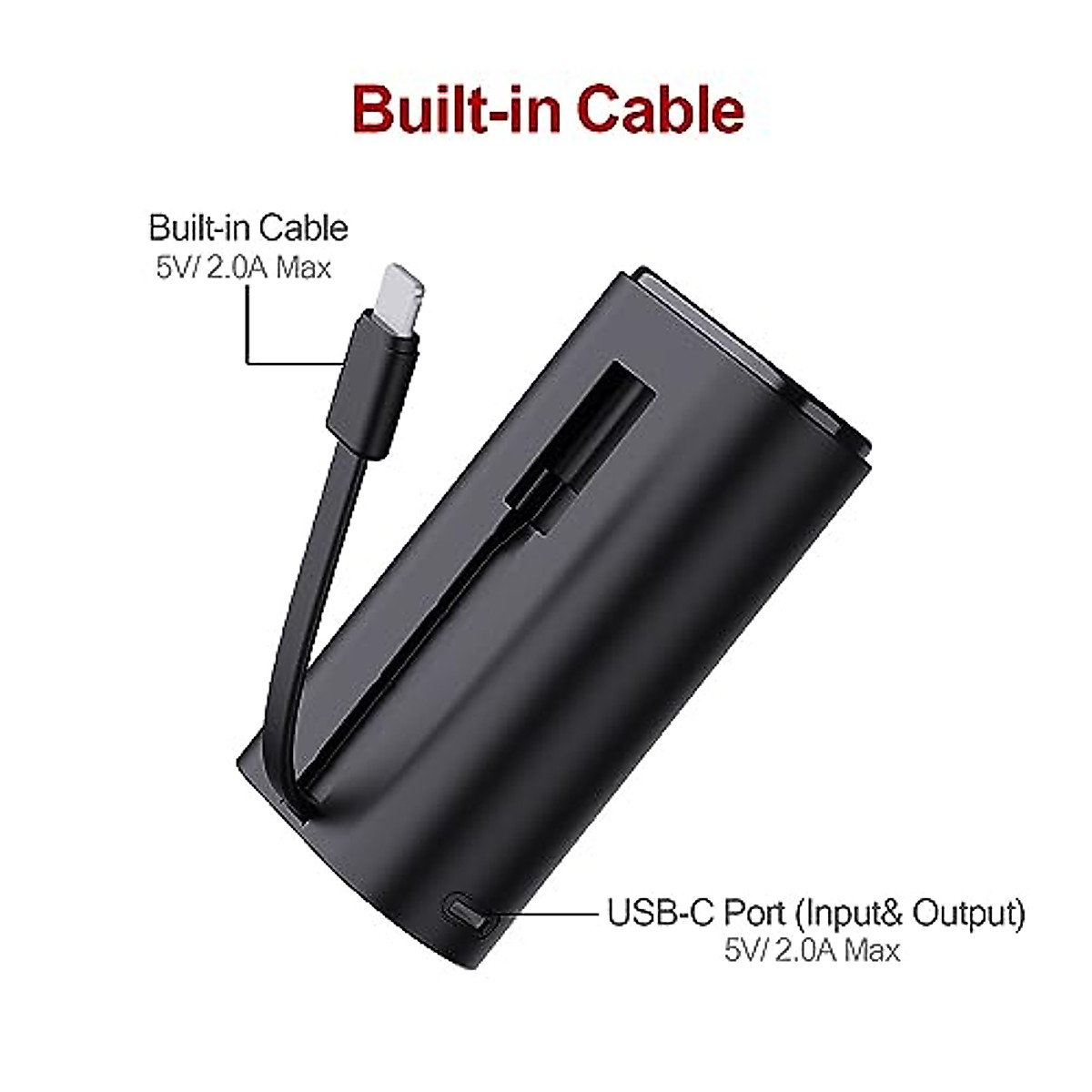iWALK Portable Charger 9000mAh Ultra-Compact Power Bank with Built-in Cable, Small External Battery Pack Compatible with iPhone 14/14 Plus/14 Pro Max/13/13 Mini/13 Pro Max/12 Pro/11/XR/XS/X/8/7/6