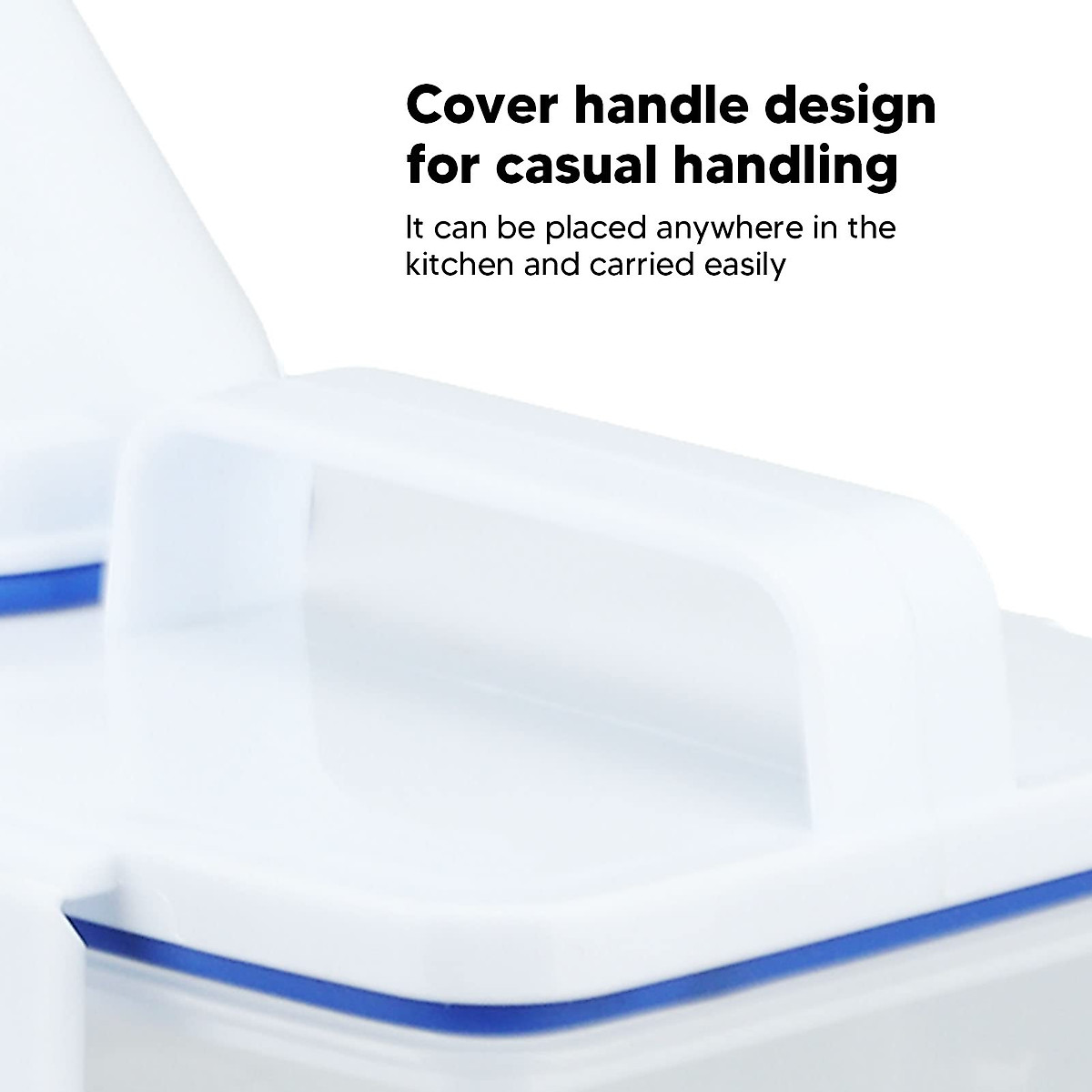 Rice Storage Container, Plastic Rice Dispenser Bin with Measuring Cup, Airtight Grain Dispenser with Claer Scale, Clear Kitchen Food Dispenser for Rice, Beans, Grains, Small Dry Food(2kg White)