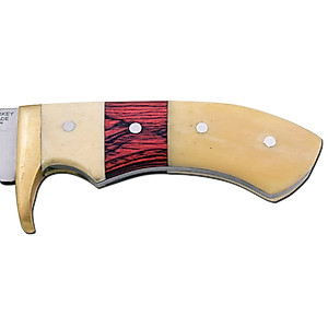 Wild Turkey Handmade Collection Full Tang Fixed Blade Real Bone Handle Skinner Knife w/Leather Sheath.. (5037)