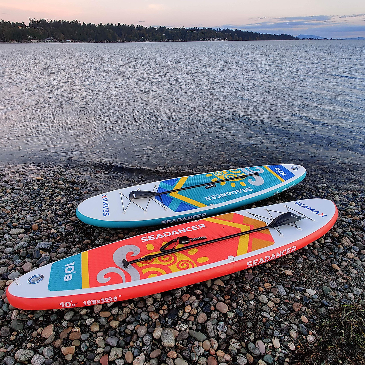 Seamax 10.5 Feet Inflatable SUP Stand Up Paddle Board (Ocean Blue, 10.7FT - L128 xW32 xH6)