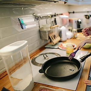 SEANADO Trash Bag Dispenser Holder, Wall Mount Acrylic Kitchen Single Side Loaded Organizer Storage Box Holder for Garbage Bag Grocery Bag Plastic Bag(10 x 4.7X 4inches)