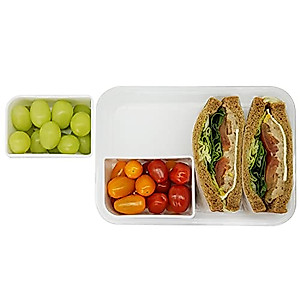 carrotez Food Storage Container with 4 Removable Compartments, Food Prep Container with Airtight Lids, Portion Control Container, Reusable, BPA Free, 6.3 Cup (1500ml)
