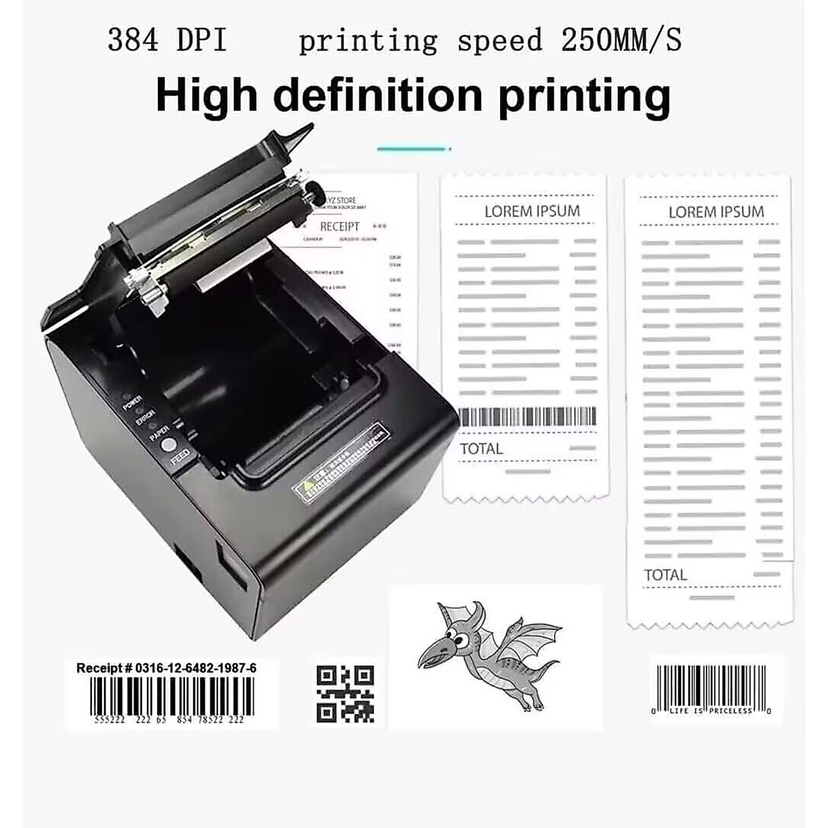 pos kithcen printer,Bluetooth Ethernet/LAN 80mm Restaurant Auto cutter wireless android thermal receipt bill ticket printer,NOT for ios/ipad/MAC/Doordash/Square/Uber(Bluetooth+LAN/Ethernet+USB)