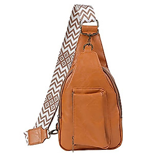 TINVSKQQKJ Women's Chest Sling Bag with guitar strap Crossbody Sling Backpack with pockets For Cycling Hiking travel…