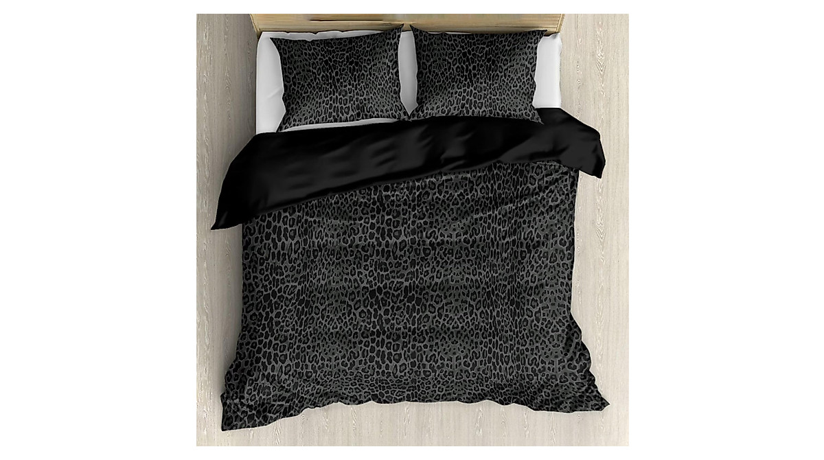 Black Leopard Print Duvet Cover Set - Stylish & Cozy