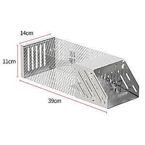 Humane Mouse Trap Combination Automatic Continuous Catching Cage Extended Metal Trap Sensitive Foot Pedal Trigger Easy Setup Indoor Outdoor Rat Trap Rat Traps for Outside (Silver)
